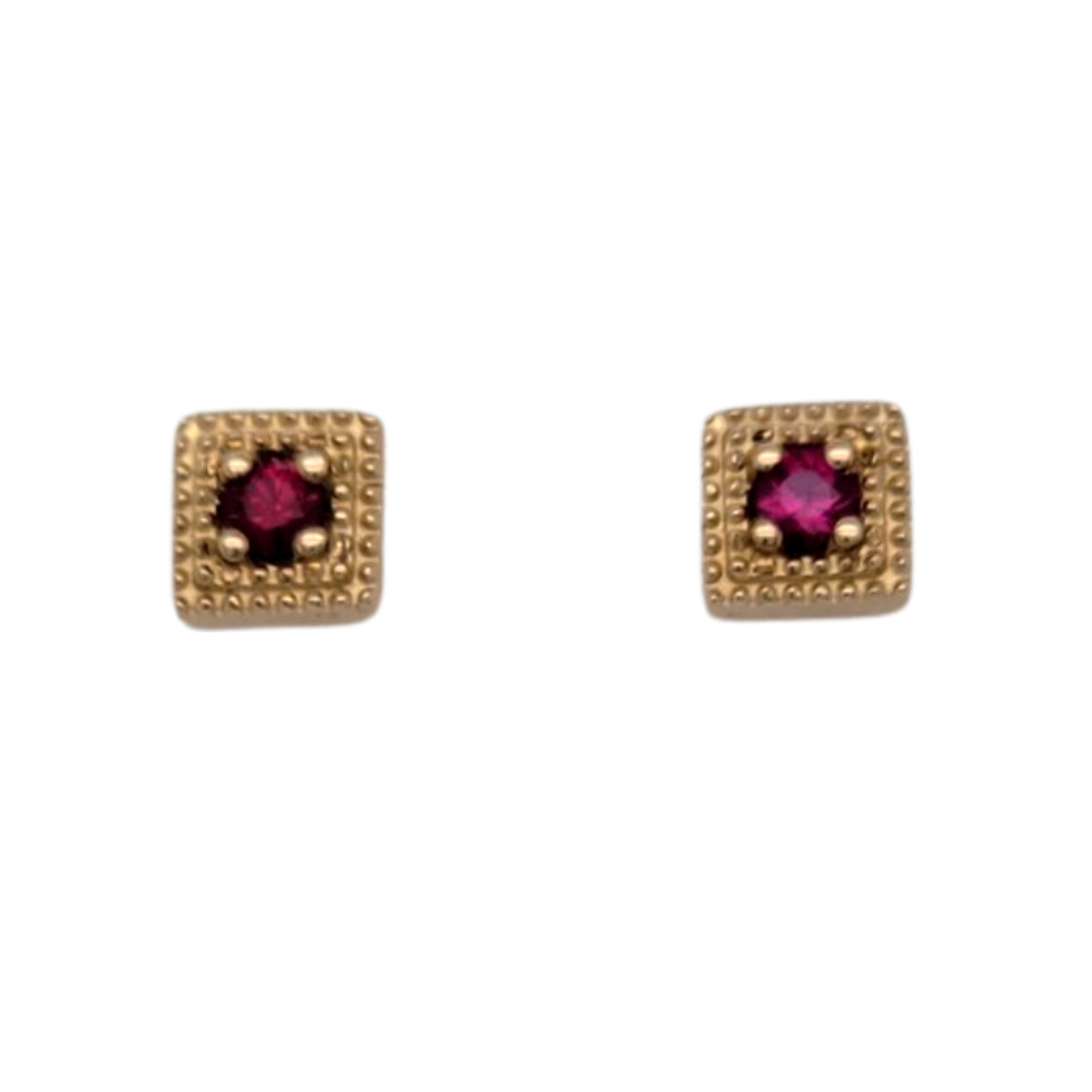 Yellow Gold Ruby Studs – Made You Look Jewellery