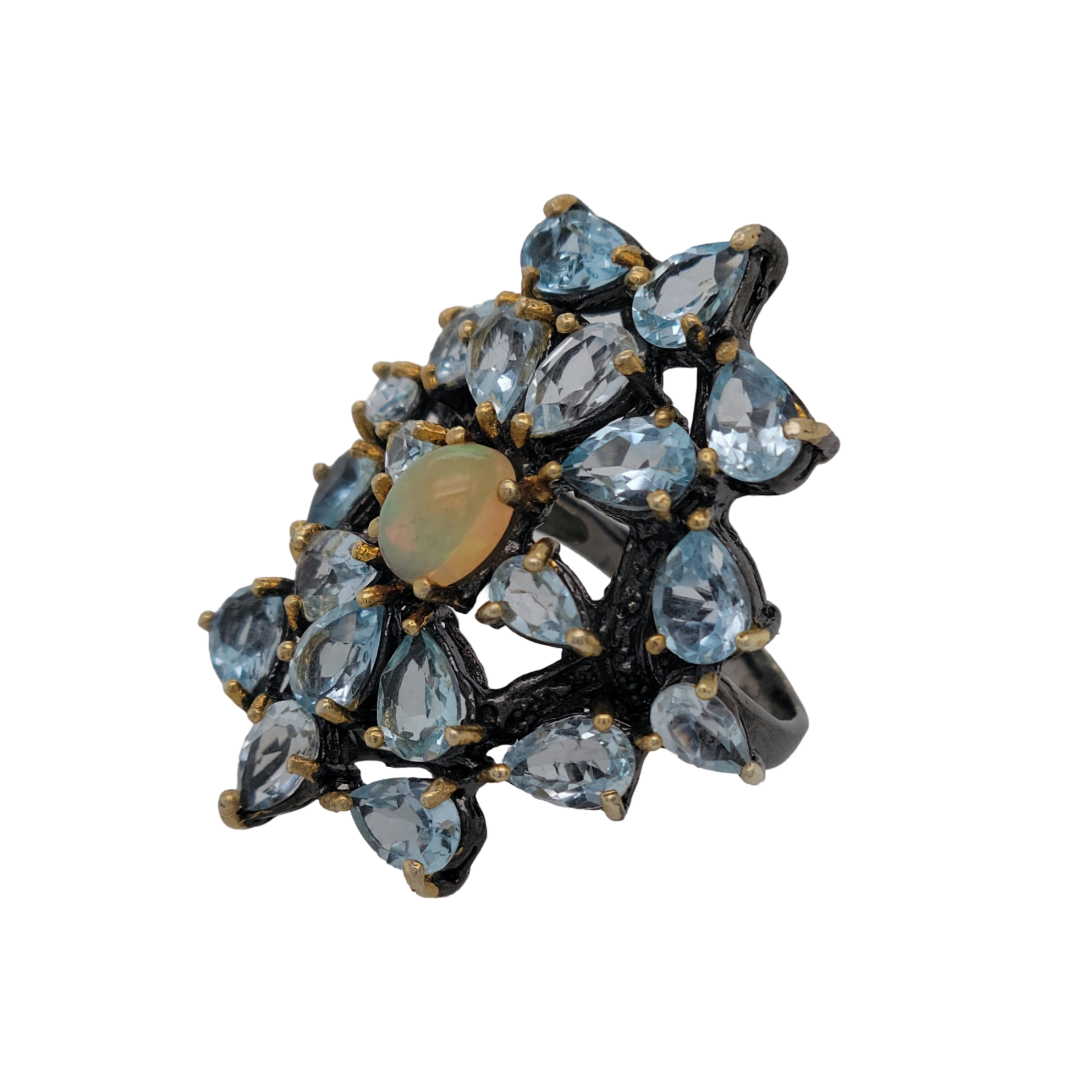 Aquamarine Burst Ring – Made You Look Jewellery